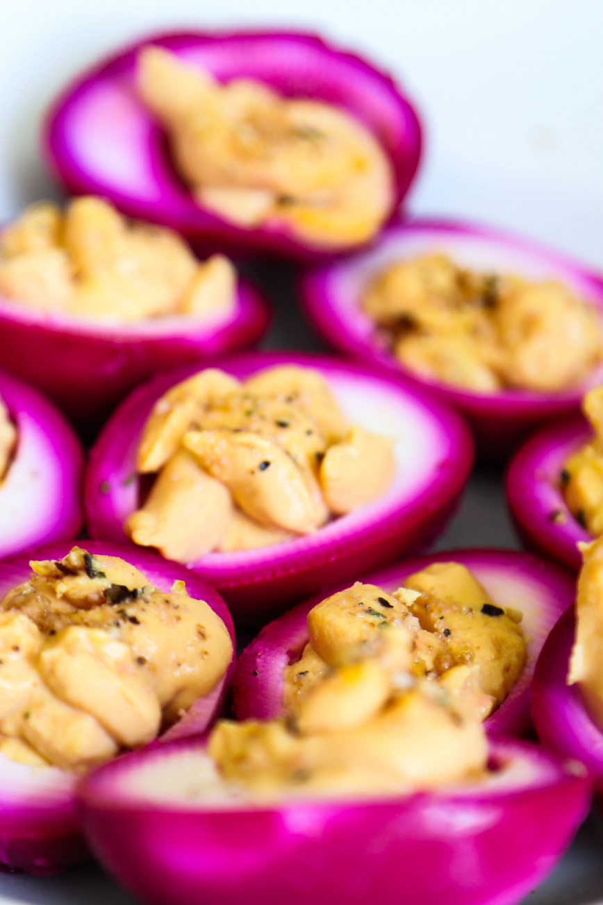 Beet-Dyed Deviled Eggs… YUM | The Balanced Blonde